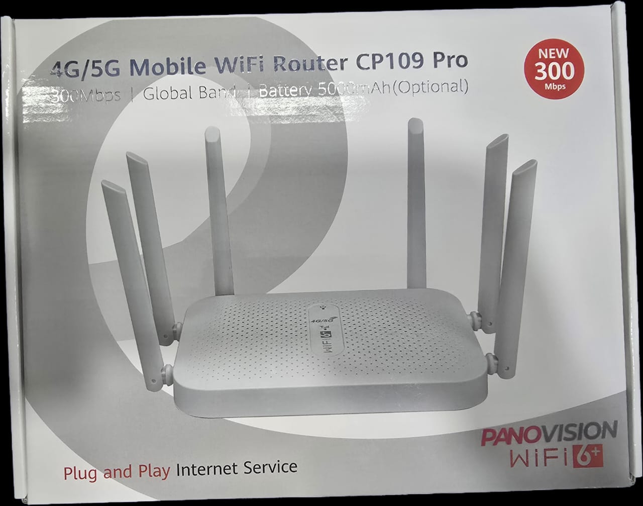 Roteador Wi-Fi 6+ Móvel 4G/5G CPE109 Pro PANOVISION | Dual SIM | Velocidade 300Mbps | Plug ...